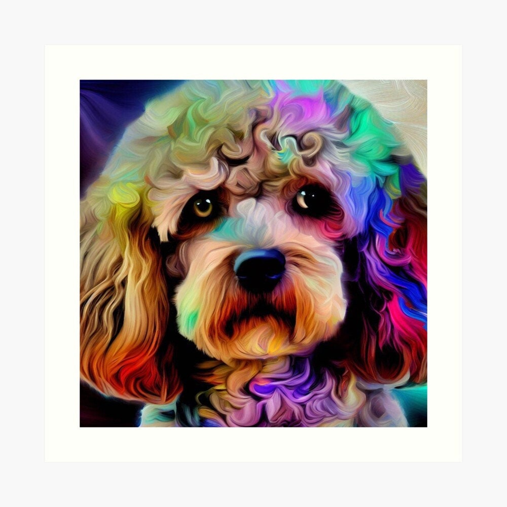 Cockadoodles Adorable Cockapoo Abstract Digital Artwork - Etsy