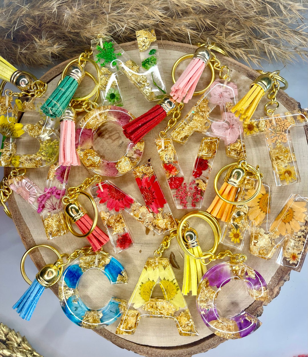 Resin Key Ring Letter FIRST NAME - Etsy