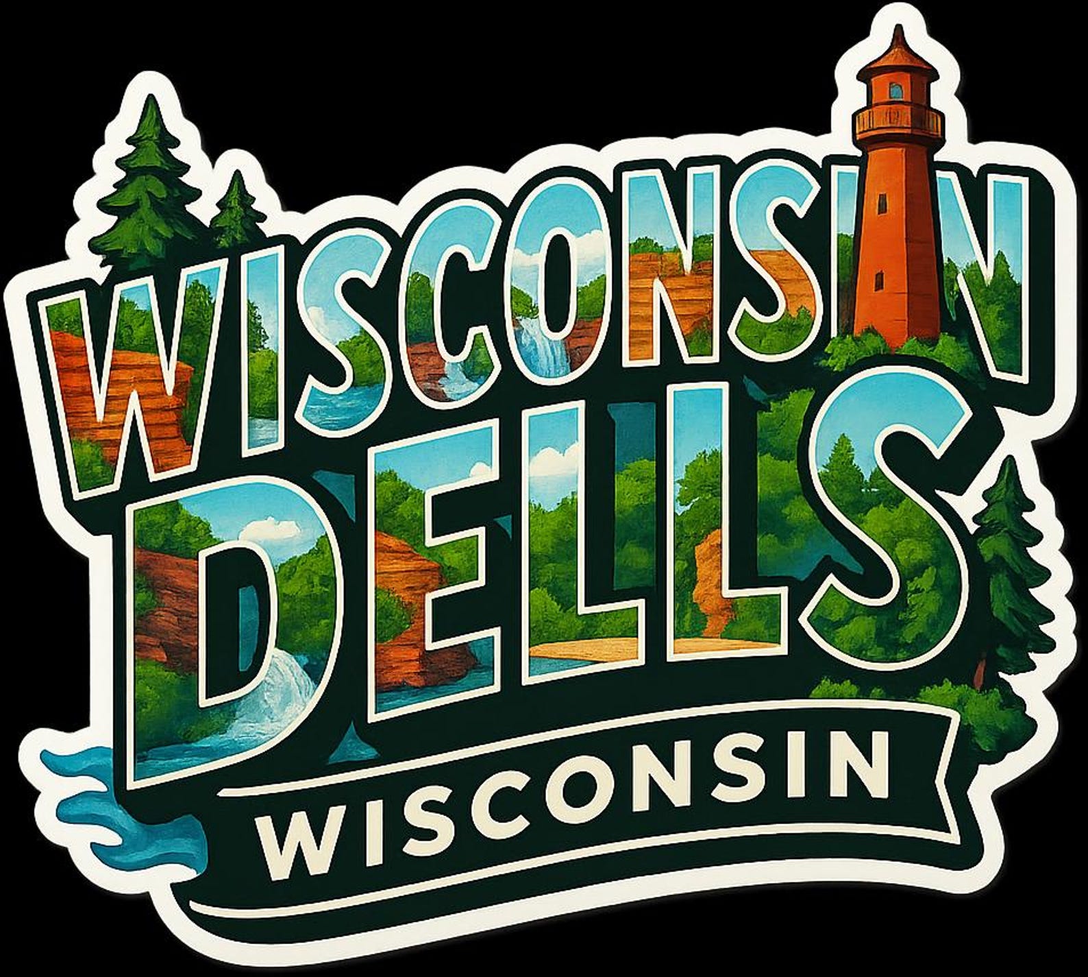 Wisconsin Dells Souvenir Sticker – Travel Destination Decal - Etsy