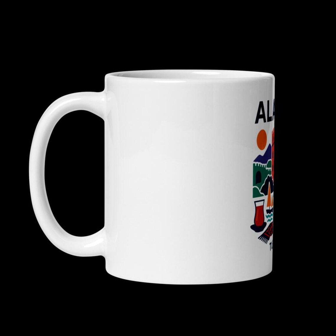 Alanya Turkey Souvenir Coffee Mug - Red Tower Landmark Design - 11oz ...