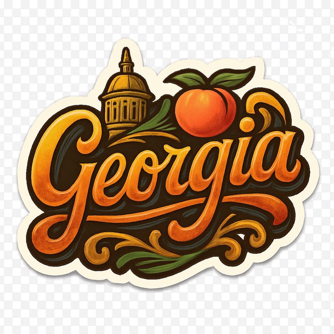 Georgia Sticker Magnet Travel Souvenir Gift Decor Vinyl Die Cut - Etsy