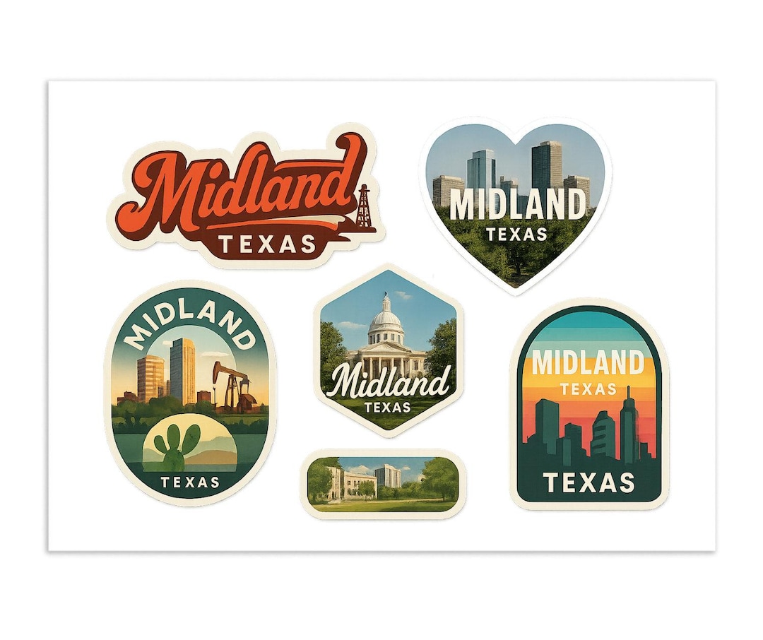 Midland Texas Sticker Sheet – City Skyline & Oil Derricks - Etsy