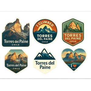 Torres Del Paine Sticker Sheet – Chile Hiking & Climbing Decals - Etsy
