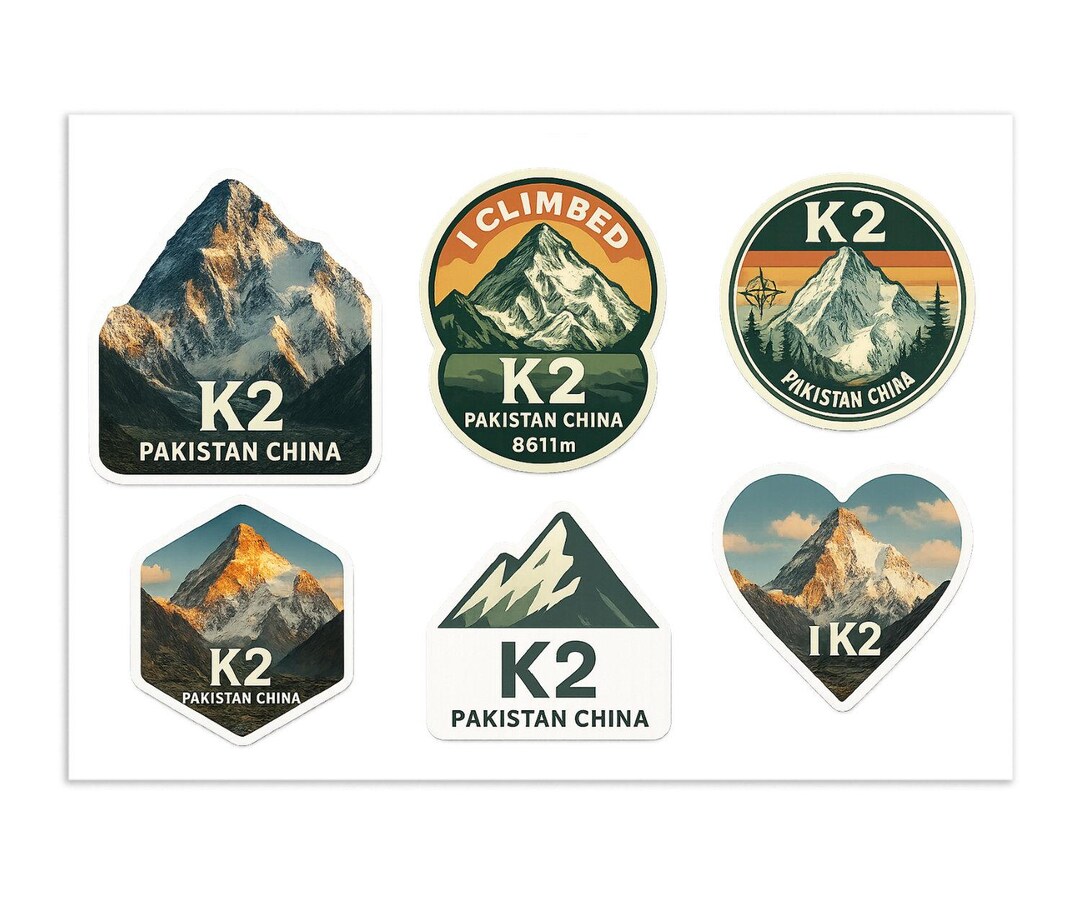 K2 Sticker Sheet - 6 Summit Climbing Vinyl Stickers - Mountain Peak ...