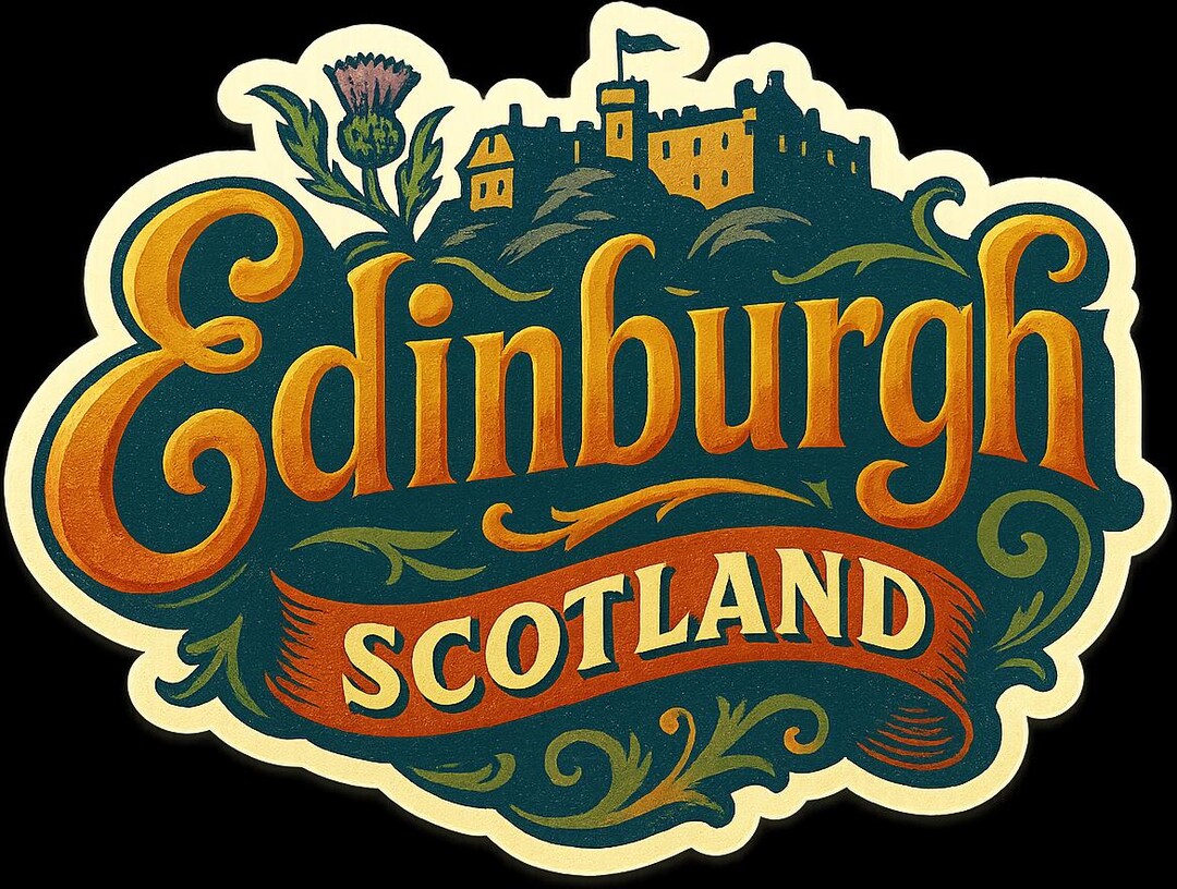 Edinburgh Scotland Fridge Magnet or Kiss-cut Stickers Travel Souvenir ...