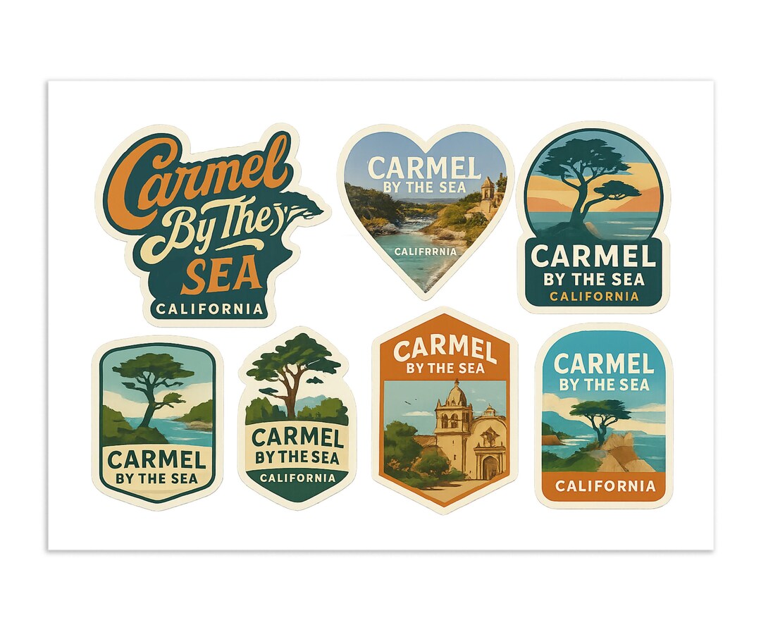 Carmel by the Sea Sticker Sheet: California Travel Stickers - Etsy