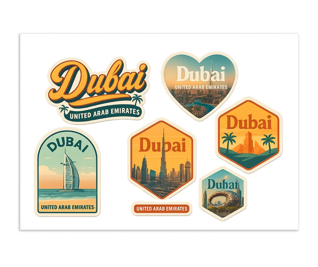 Dubai Travel Sticker Sheet – Souvenir Stickers Collection - Etsy