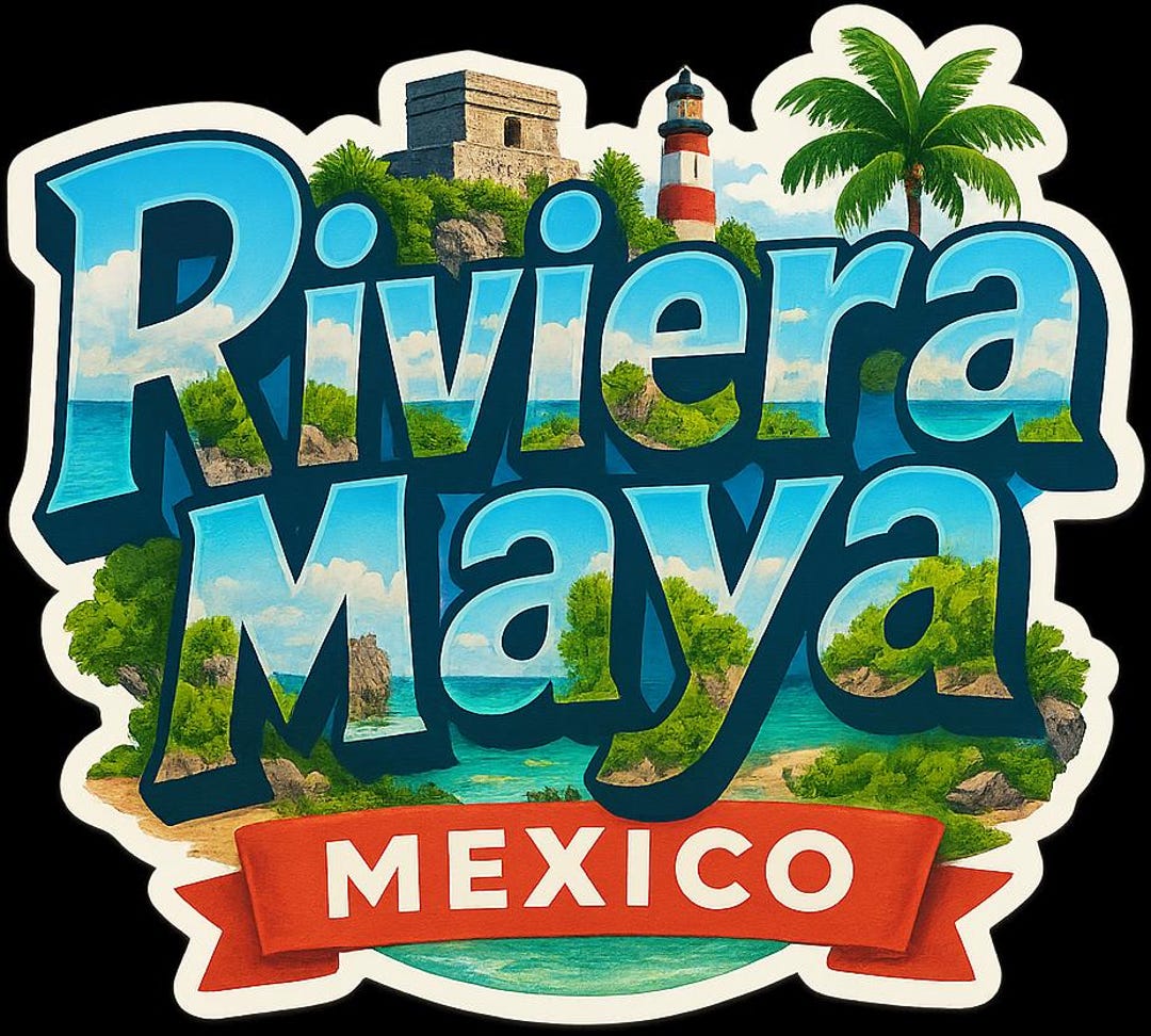 Riviera Maya Mexico Souvenir Sticker - Regular Vinyl or Holographic ...