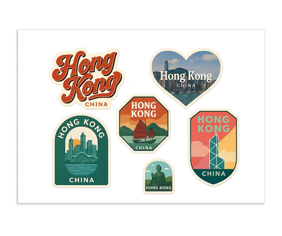 Hong Kong Travel Sticker Set – Vintage Souvenir Stickers - Etsy