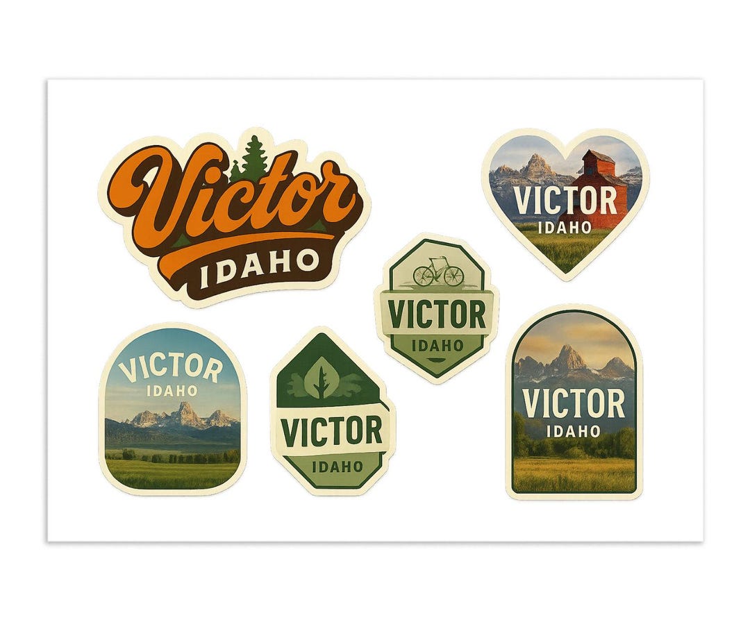 Victor Idaho Sticker Set – Mountain Landscape Travel Decals - Etsy