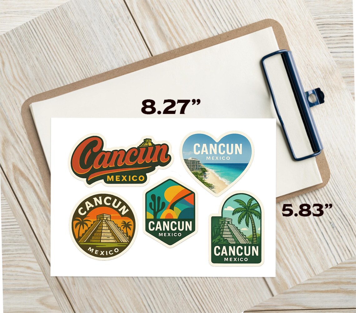 Cancun Mexico Travel Sticker Sheet: Mayan Pyramids & Beaches - Etsy