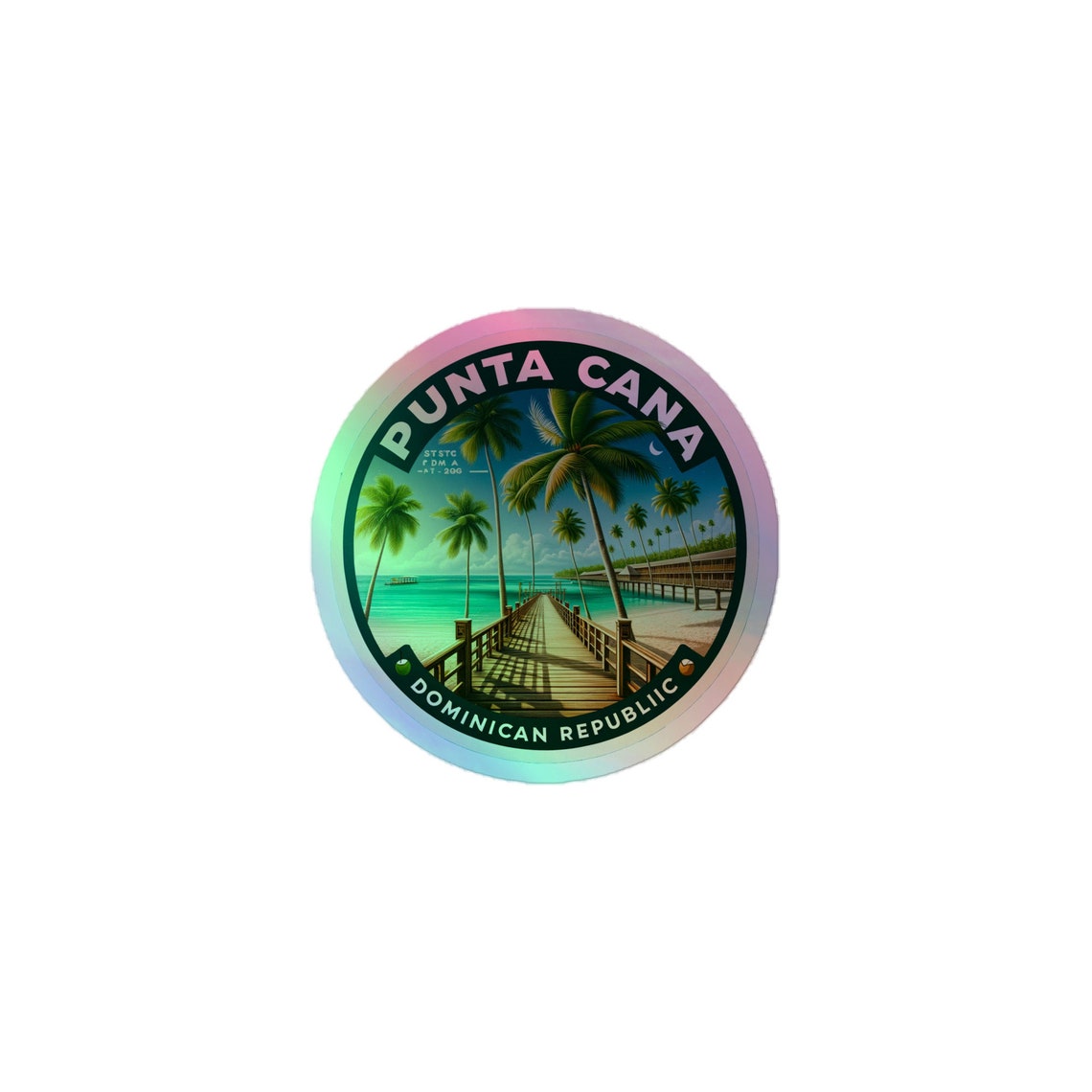 Punta Cana Dominican Republic Holographic Vinyl Decal Stickers Palm ...