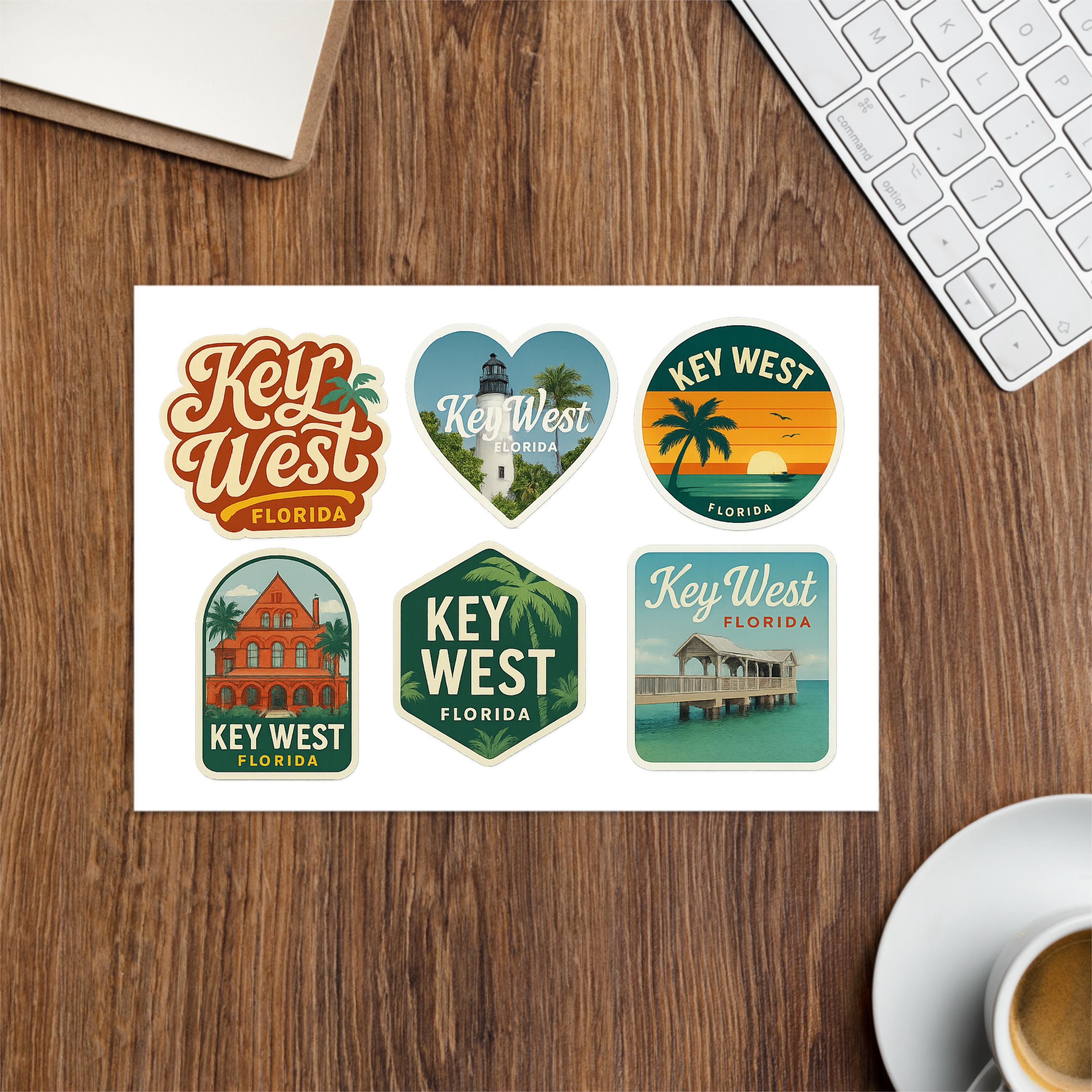 Key West Florida Sticker Sheet: Tropical Travel Decals - Etsy