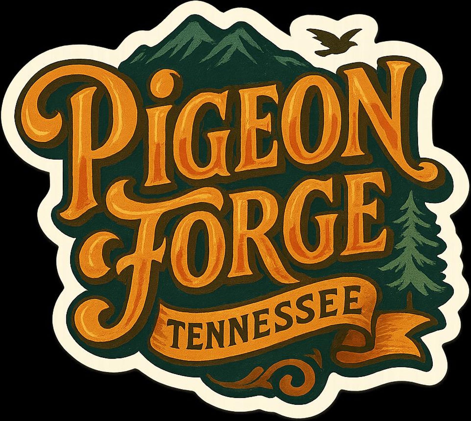 Pigeon Forge Tennessee Fridge Magnet or Kiss-cut Stickers Travel ...