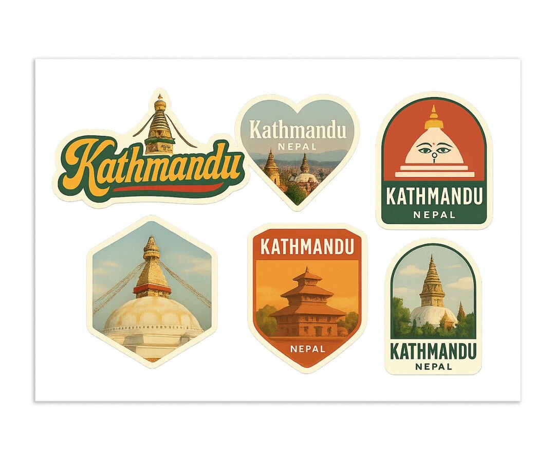 Kathmandu Nepal Sticker Sheet – Vintage Travel Souvenir Stickers - Etsy