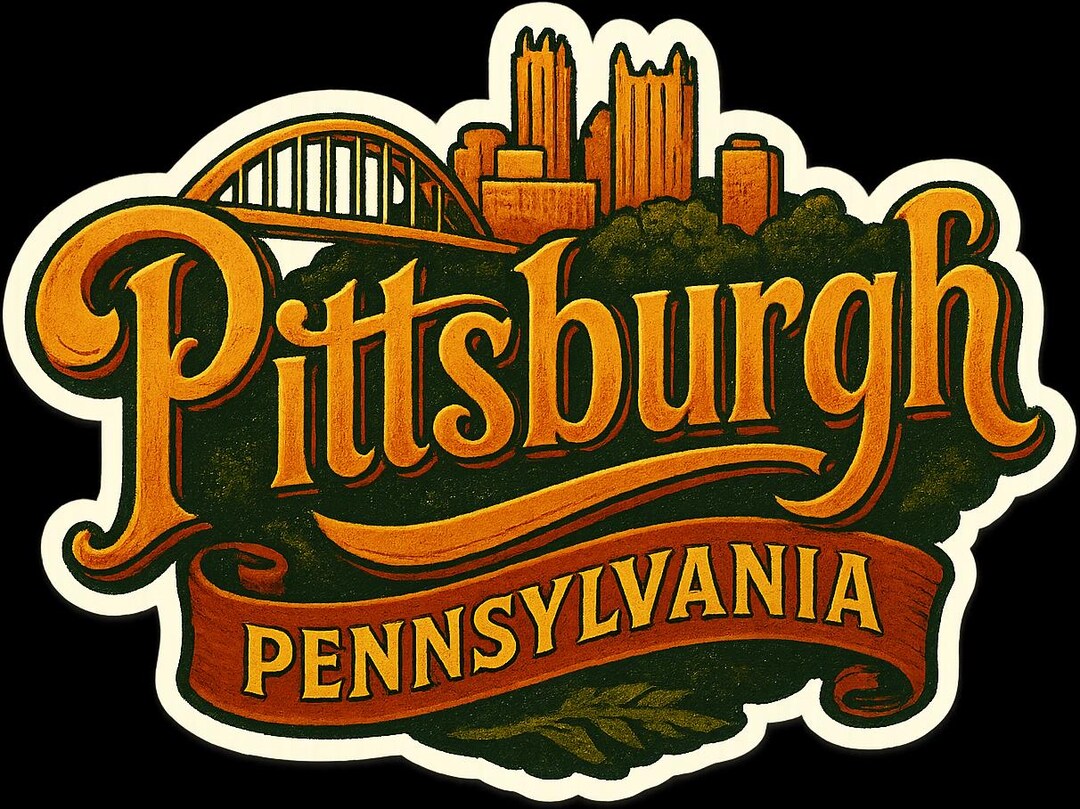 Pittsburgh Pennsylvania Fridge Magnet or Kiss-cut Stickers Travel ...