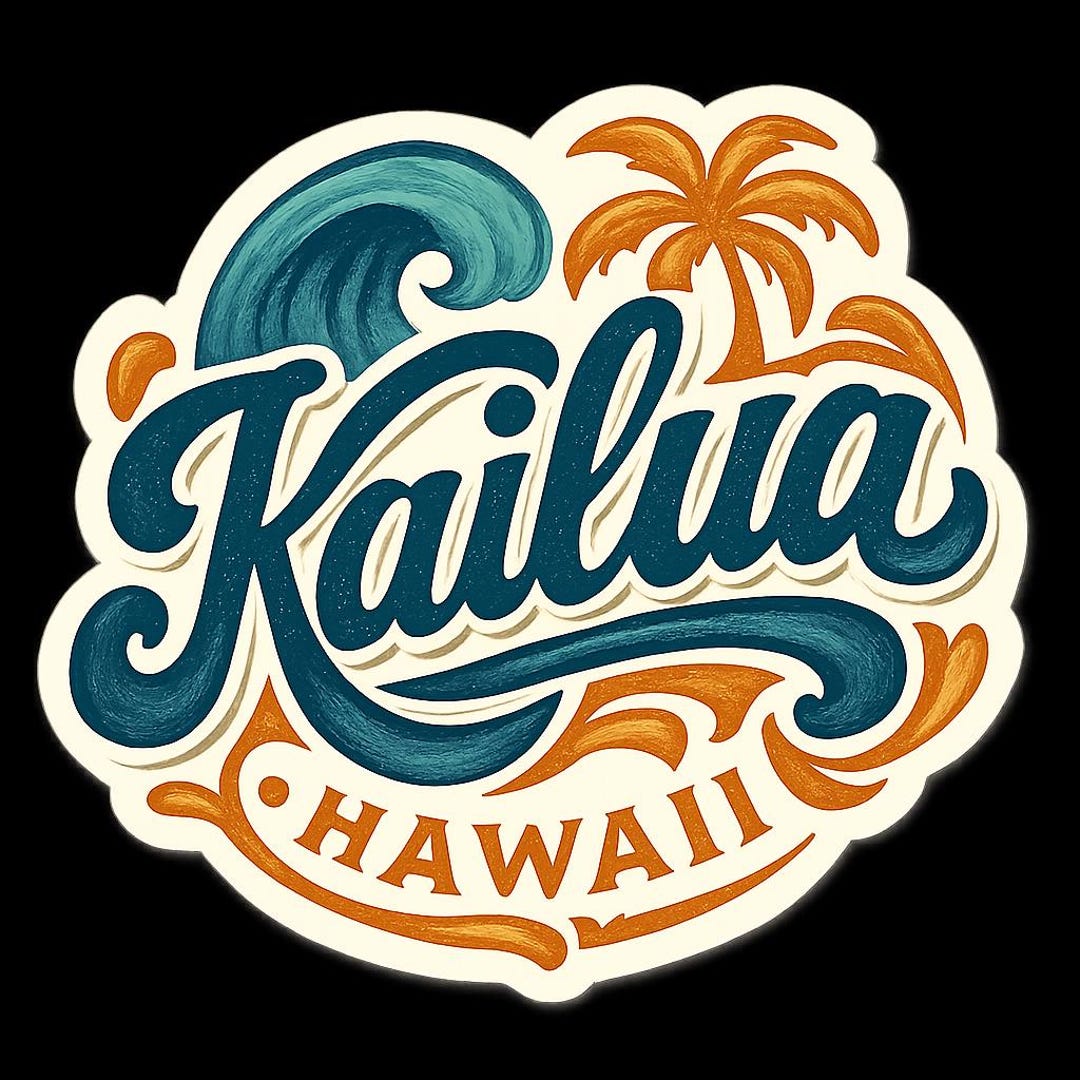 Kailua Hawaii Sticker Magnet Travel Souvenir Gift Decor Vinyl Die Cut ...