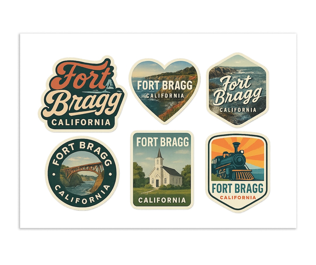 Fort Bragg California Sticker Sheet – Vintage Travel Decals - Etsy