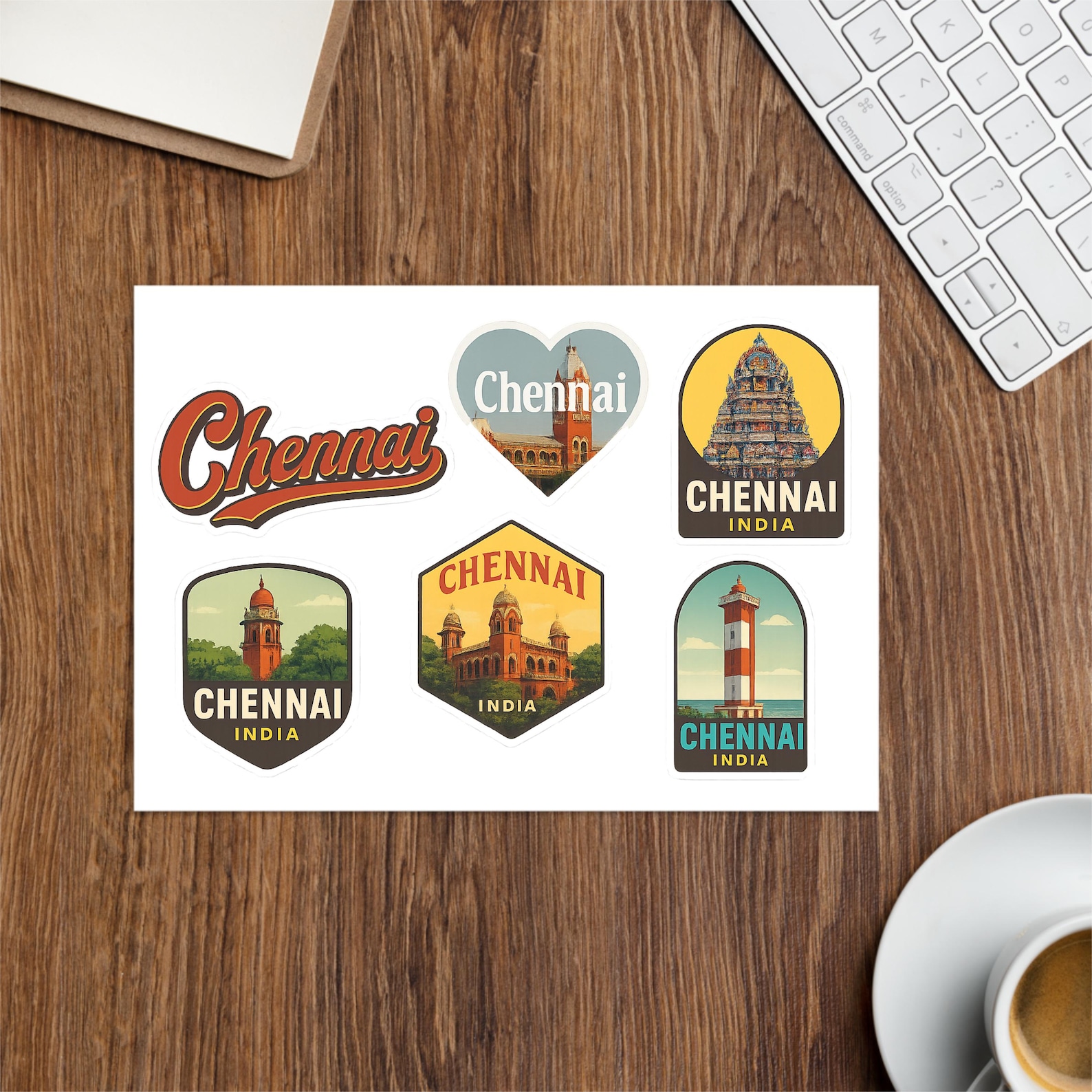 Chennai India Travel Stickers: Historic Landmarks Souvenir (6-piece) - Etsy