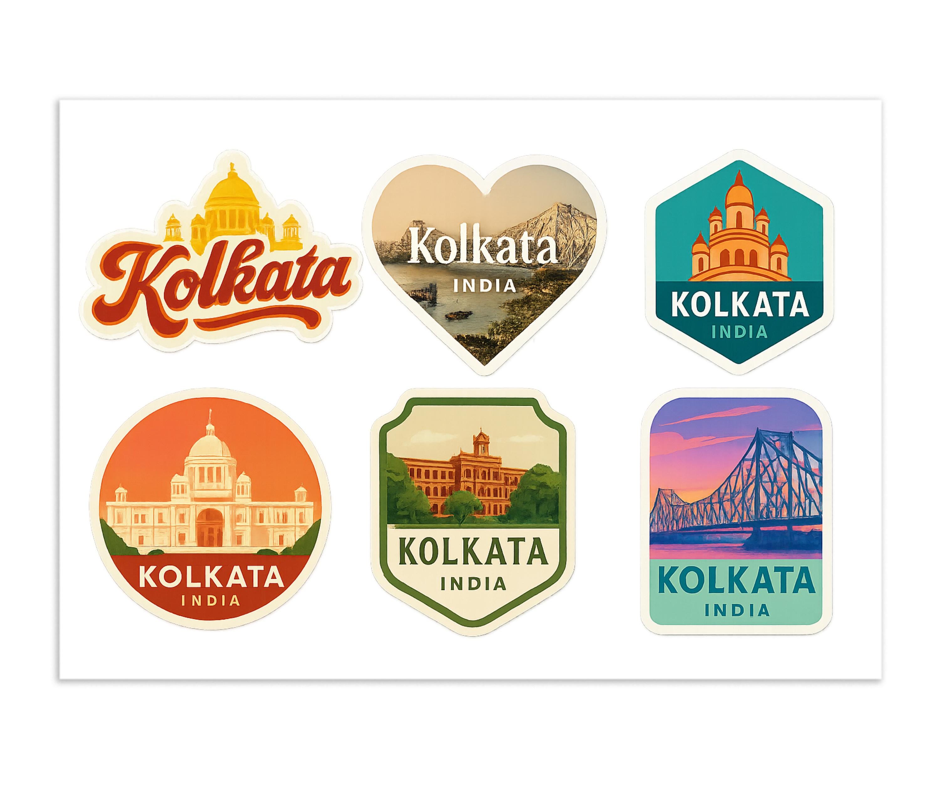 Kolkata India Sticker Sheet: Iconic Landmarks Vinyl Decals - Etsy