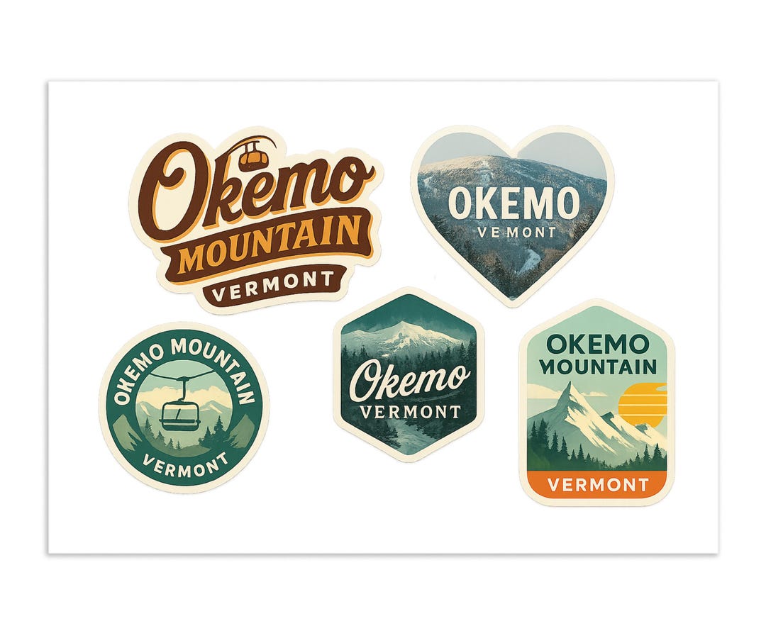 Okemo Mountain Vermont Sticker Set: Ski Resort Travel Decals - Etsy