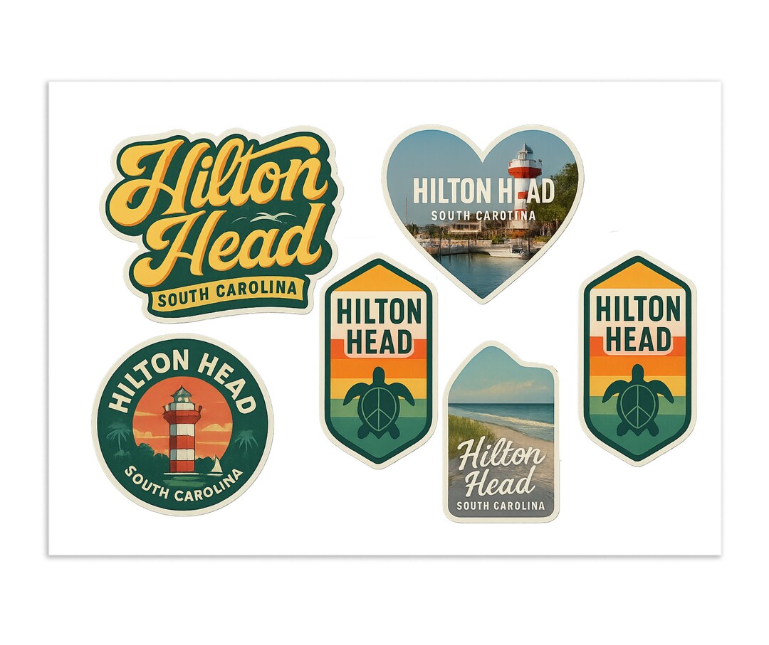 Hilton Head South Carolina Sticker Set – Travel Souvenir Decals ...