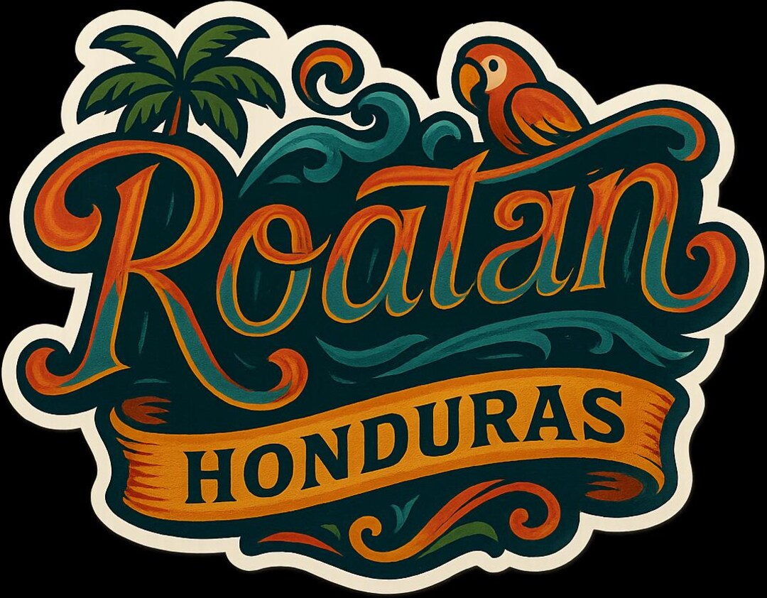 Roatan Honduras Fridge Magnet or Kiss-cut Stickers Travel Souvenir Gift ...