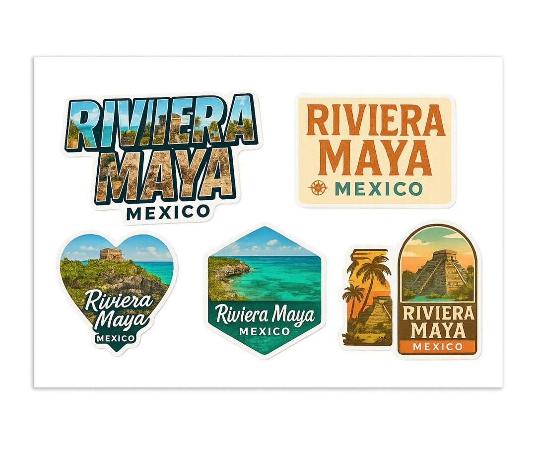 Riviera Maya Travel Sticker Sheet – Mexico Souvenir Decals - Etsy