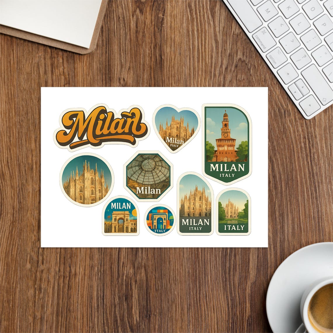 Milan Italy Sticker Sheet: Travel Souvenir Stickers - Etsy
