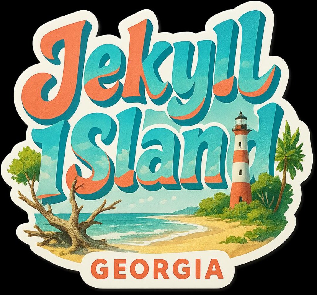 Jekyll Island Georgia Souvenir Sticker - Regular Vinyl or Holographic ...