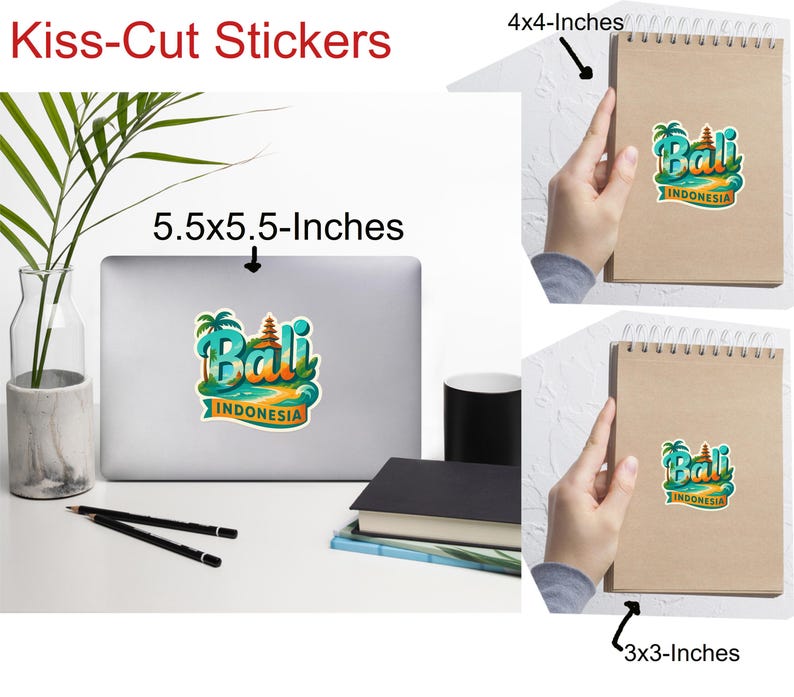 Bali Indonesia Travel Sticker - Tropical Island Souvenir, Vinyl or ...