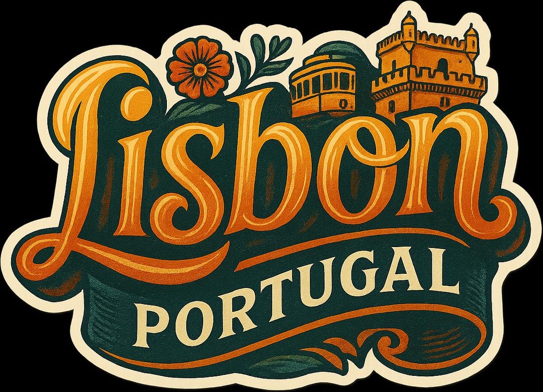 Lisbon Portugal Fridge Magnet or Kiss-cut Stickers Travel Souvenir Gift ...