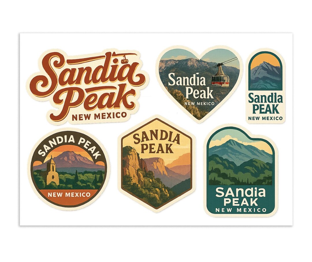 Sandia Peak New Mexico Sticker Sheet – Vintage Travel Souvenir - Etsy