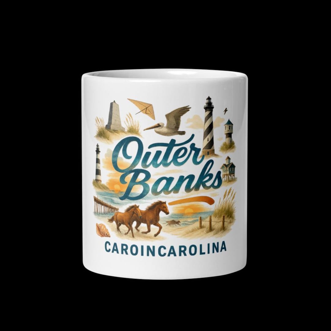 Outer Banks NC Lighthouse Beach Ceramic Coffee Mug – Coastal Souvenir ...