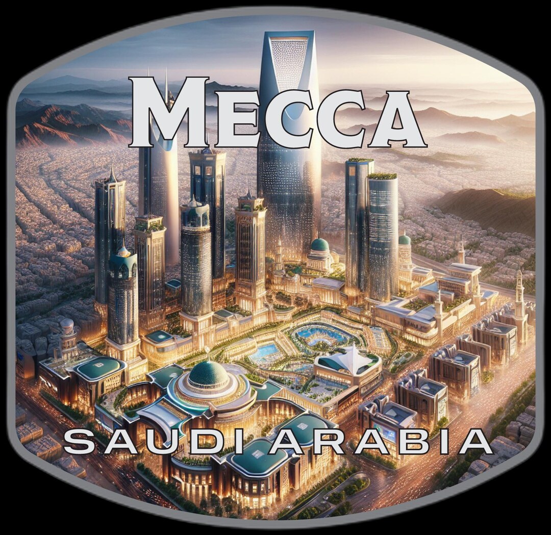 Mecca Saudi Arabia Souvenir Vinyl Bubble Free Souvenir Kiss-cut Sticker ...