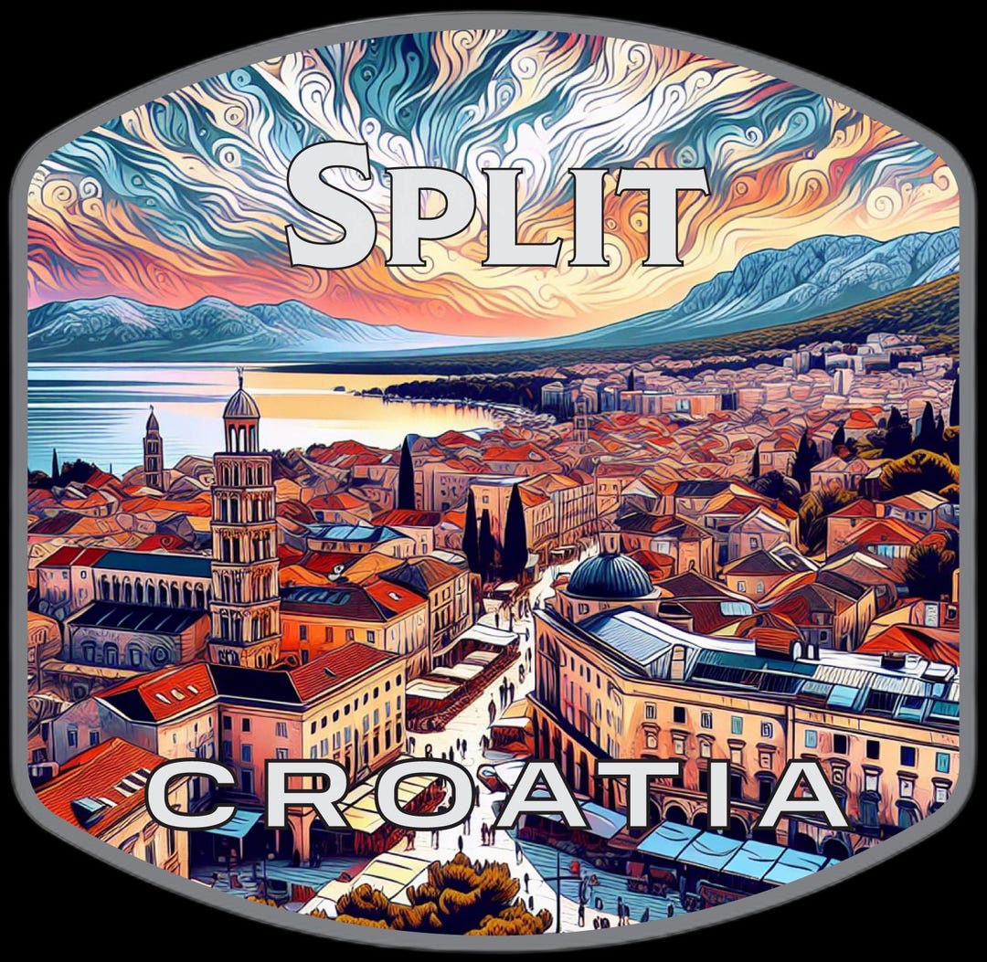 Split Croatia Souvenir Vinyl Bubble Free Souvenir Kiss-cut Sticker - Etsy