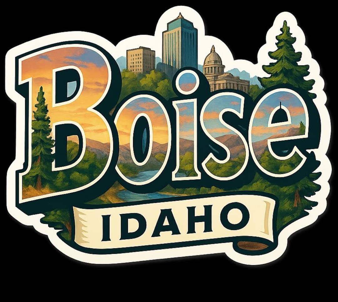 Boise Idaho Souvenir Sticker – Downtown Skyline, Travel Decal - Etsy