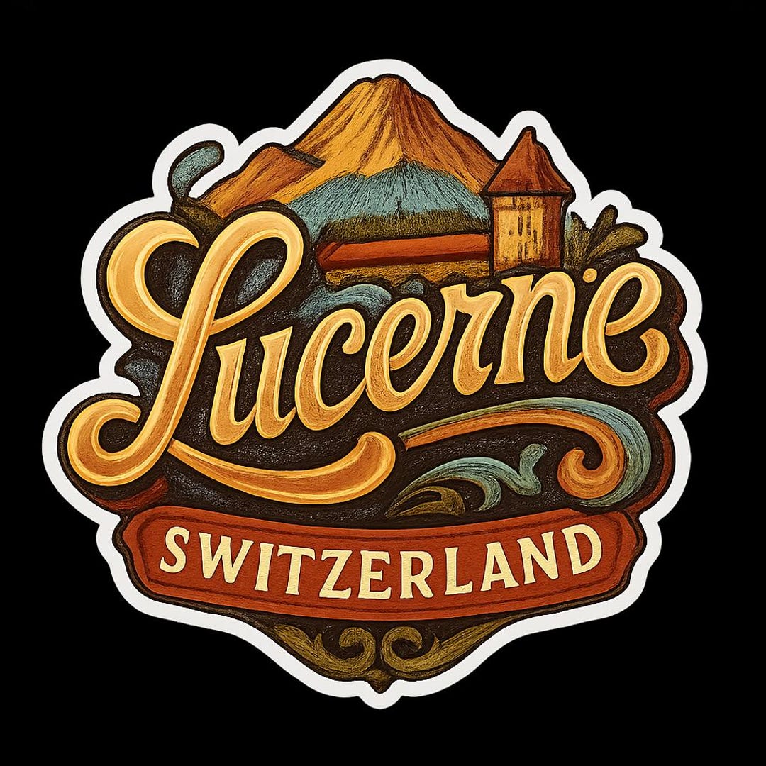Lucerne Switzerland Sticker Magnet Travel Souvenir Gift Decor Vinyl Die ...