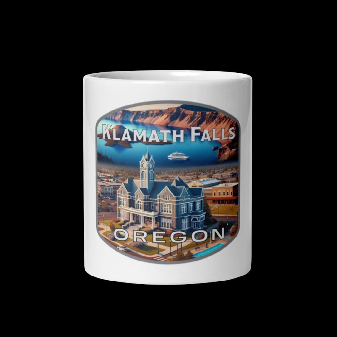 Klamath Falls Oregon Coffee Mug: Scenic Lake & Historic Architecture ...