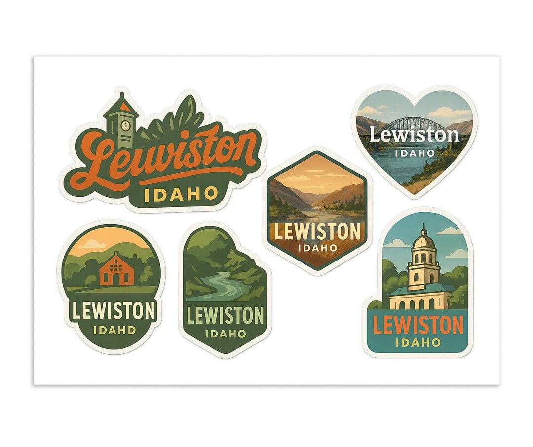 Lewiston Idaho Sticker Set – Vintage Travel Souvenir Decals - Etsy