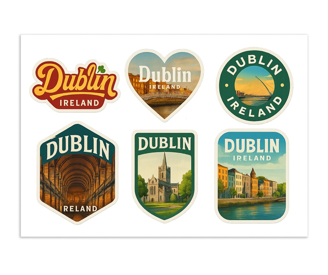 Dublin Ireland Sticker Sheet: Travel Souvenir Decals - Etsy