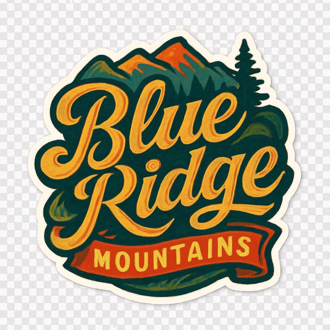 Blue Ridge Mountains Sticker Magnet Travel Souvenir Gift Decor Vinyl ...