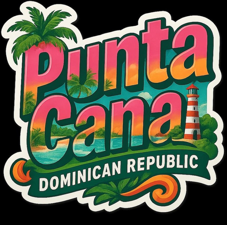 Punta Cana Sticker – Dominican Republic Travel Souvenir, Vinyl or ...