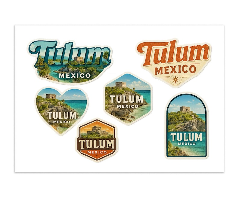 Tulum Mexico Sticker Sheet – Tropical Mayan Ruins Travel Decals - Etsy