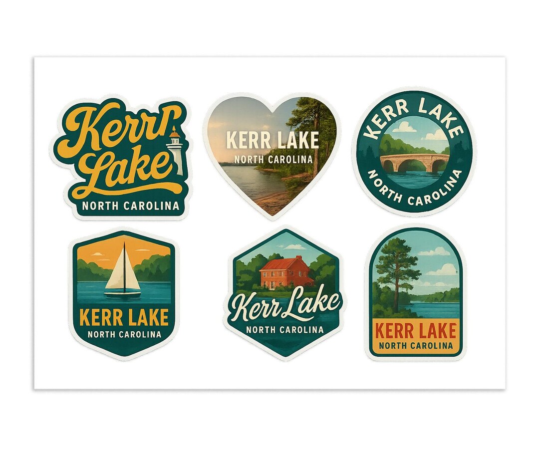 Kerr Lake North Carolina Sticker Set – Scenic Travel Decals, Lake Views ...