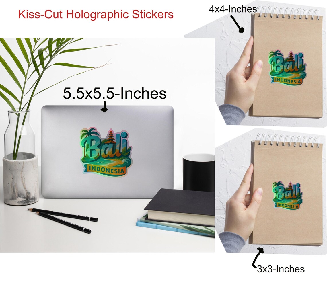 Bali Indonesia Travel Sticker - Tropical Island Souvenir, Vinyl or ...