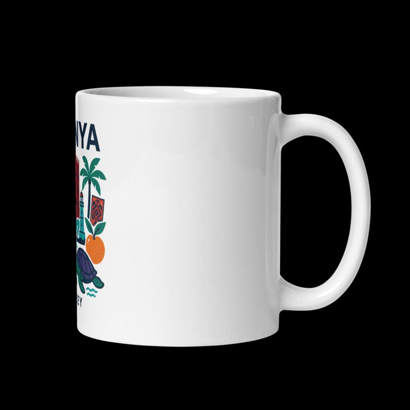 Alanya Turkey Souvenir Coffee Mug - Red Tower Landmark Design - 11oz ...