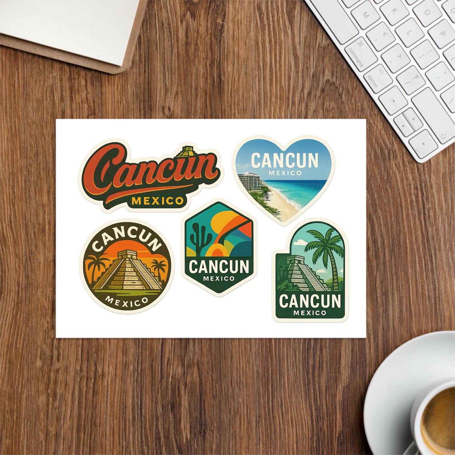 Cancun Mexico Travel Sticker Sheet: Mayan Pyramids & Beaches - Etsy