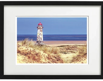 North Wales Print | Point of Ayr Lighthouse Print | Welsh Seascape ...