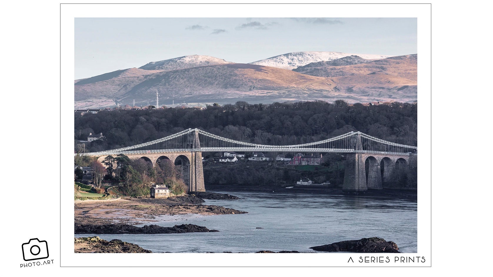 Iconic MENAI BRIDGE Print, One of of North Wales. an Architectural ...